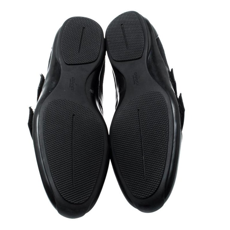 Gucci Black GG Canvas And Leather Sneakers Size 39 For Sale at 1stDibs
