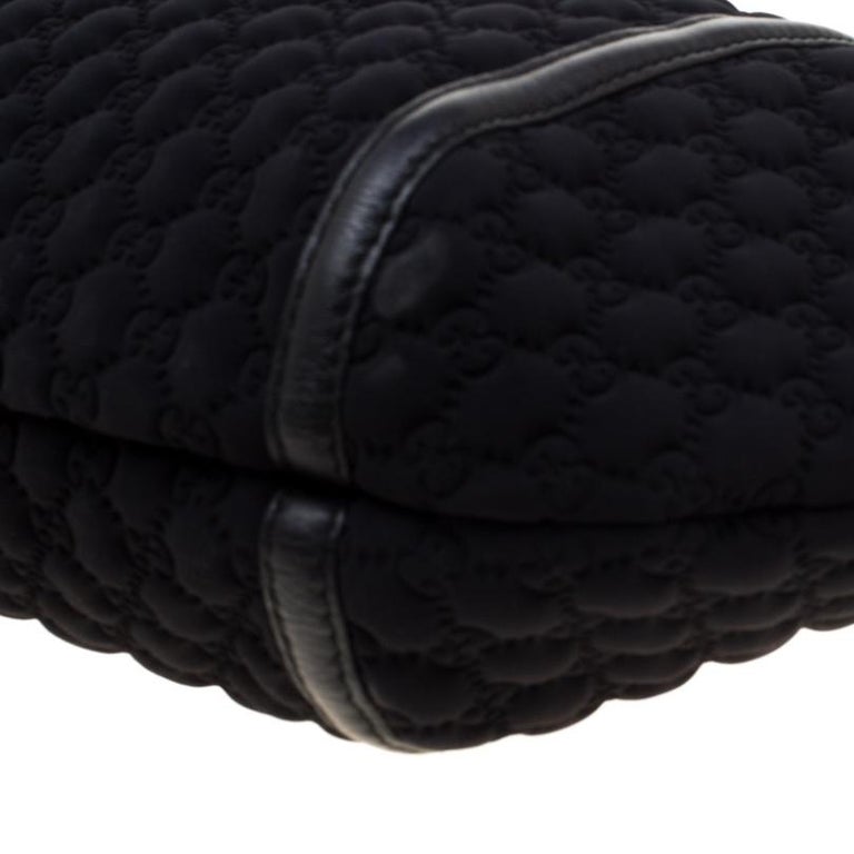 Gucci Black GG Fabric Techno Horsebit Hobo For Sale at 1stDibs