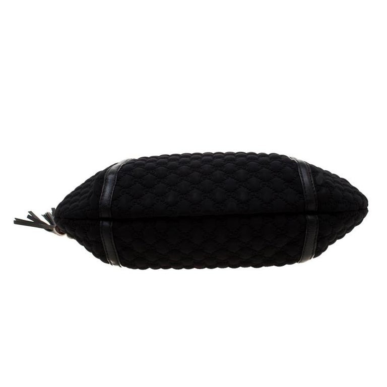 Gucci Black GG Fabric Techno Horsebit Hobo For Sale at 1stDibs