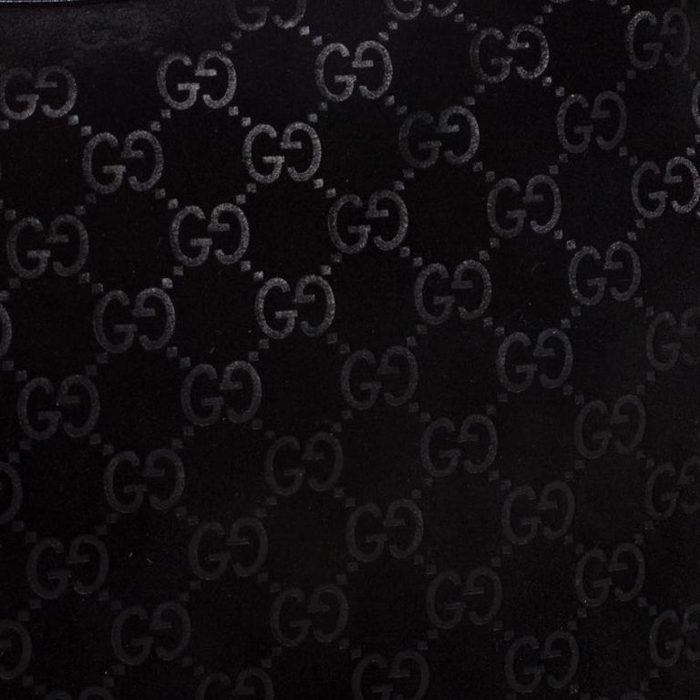 Gucci Black GG Suede and Leather Hobo at 1stDibs | gucci black pattern