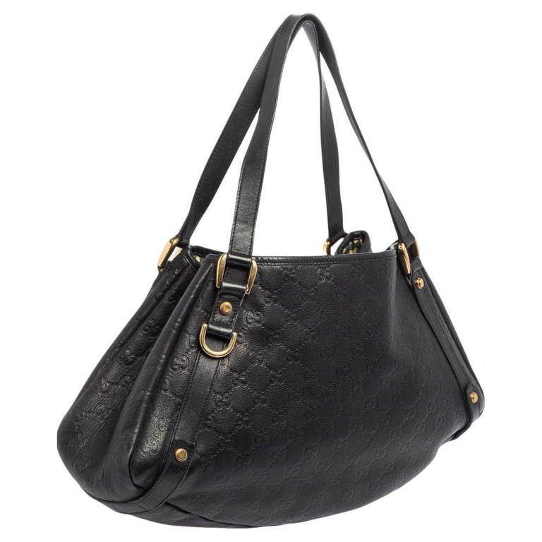 Gucci Black Guccissima Leather Abbey Tote For Sale at 1stDibs