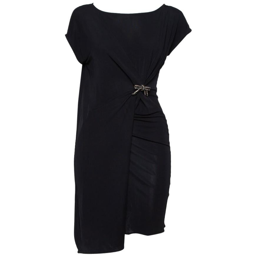 Gucci Black Floral Print Crepe Flared Maxi Dress M at 1stDibs