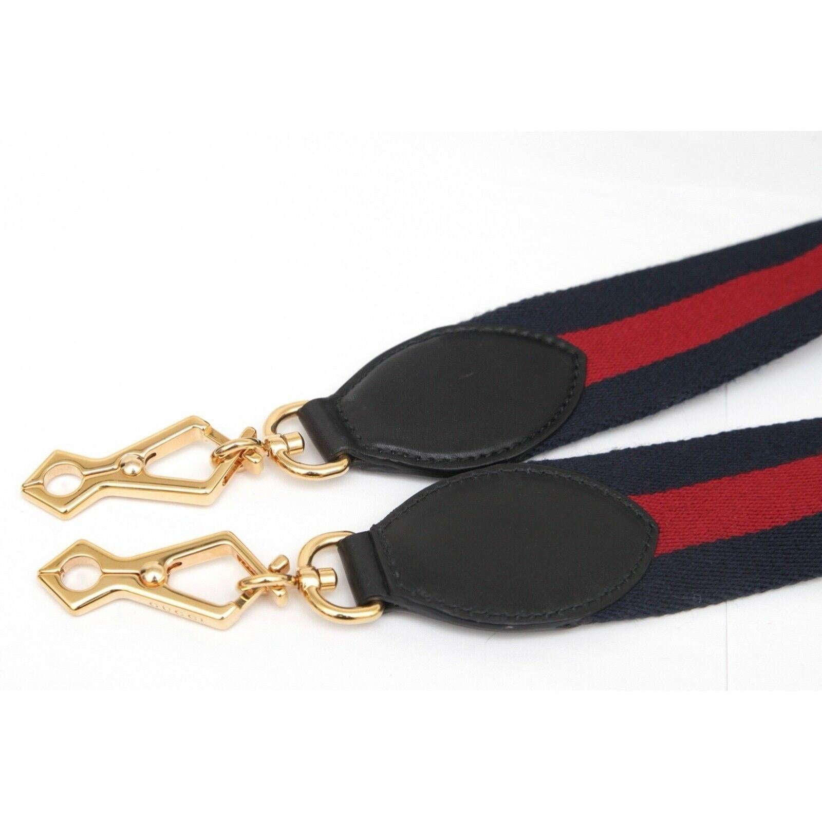 GUCCI Black Leather Bag Tote Bamboo Top Handle Web Shoulder Strap For ...