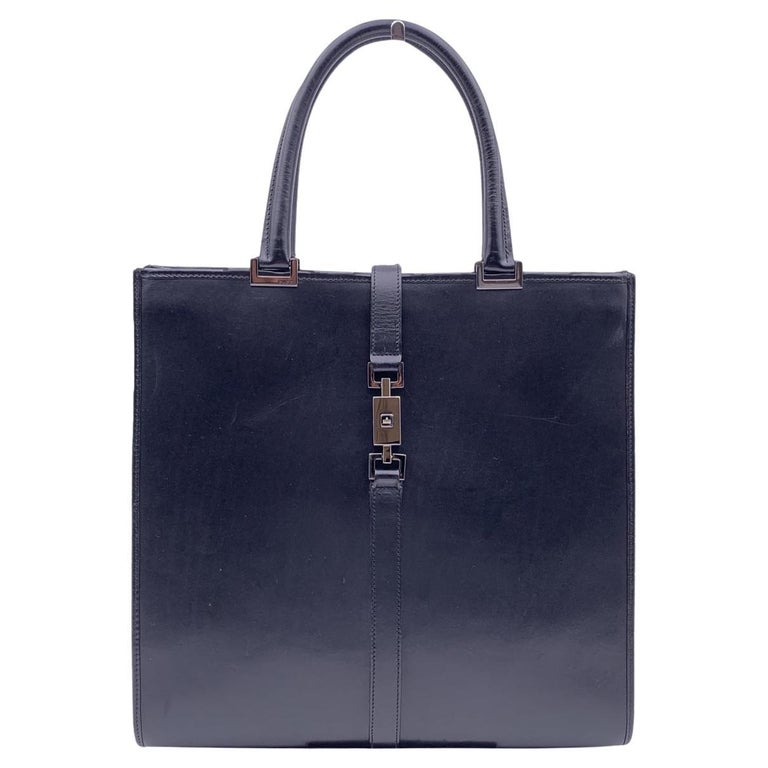 Gucci Black Leather Bardot Handbag Satchel Tote Top Handles Bag For ...