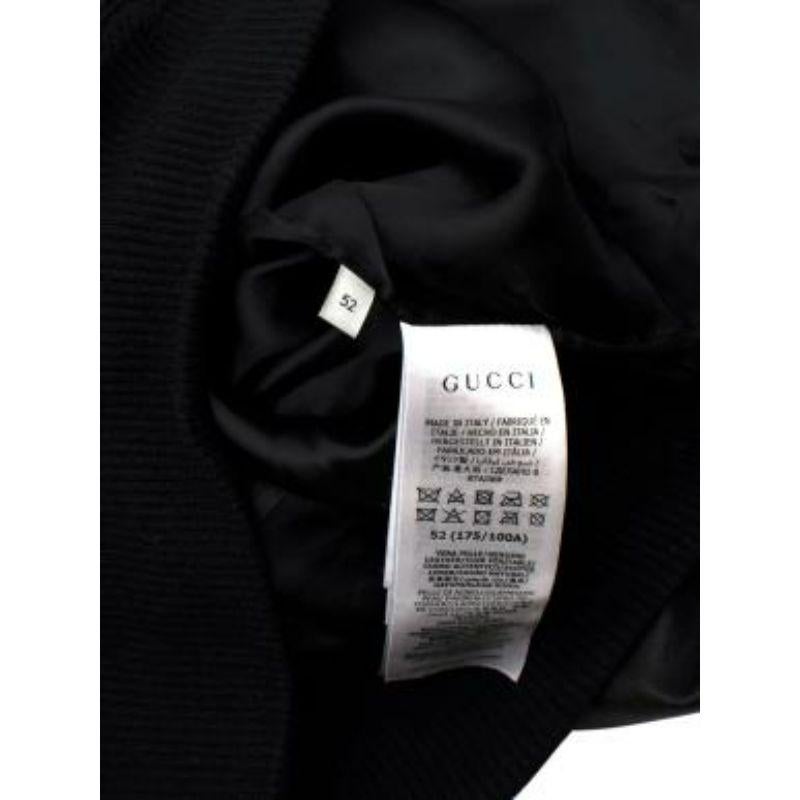 Gucci Black Leather Bomber Jacket For Sale at 1stDibs