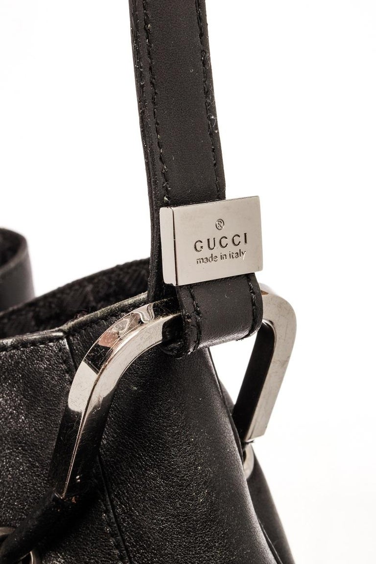 Gucci Black Leather Bucket Bag at 1stDibs