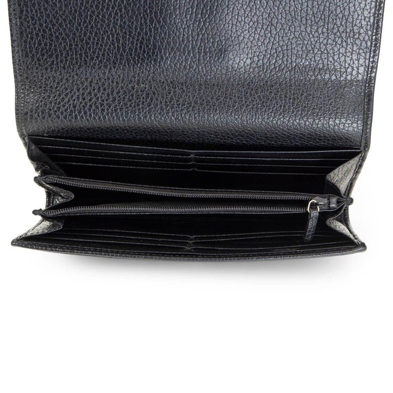 GUCCI black leather BUTTERFLY CONTINENTAL Wallet at 1stDibs