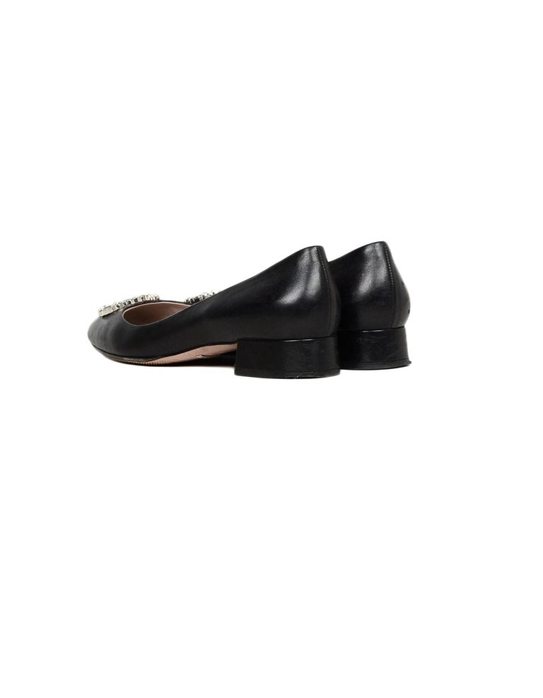 Gucci Black Leather/Crystal Embellished Logo GG Heels Sz 38.5 For Sale ...