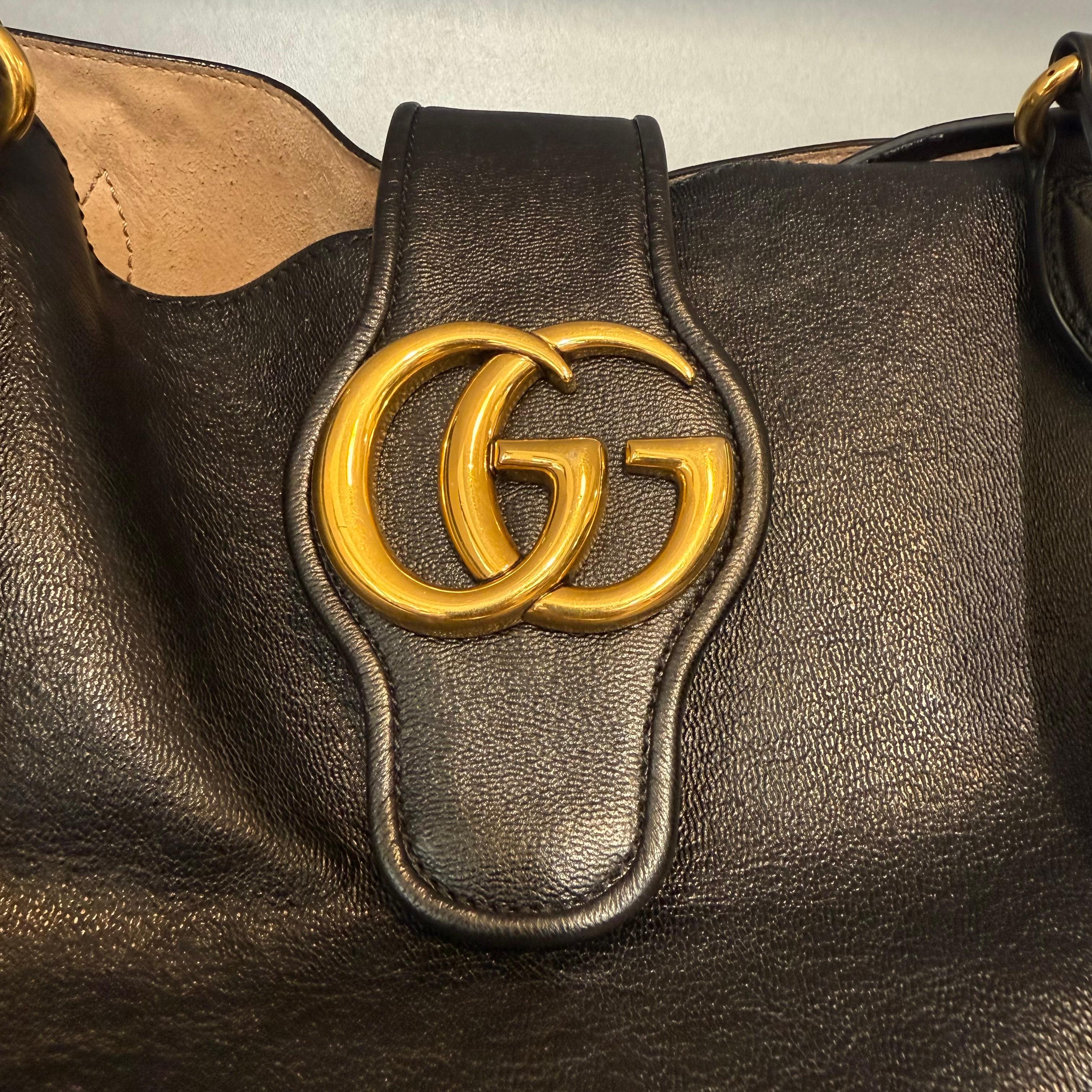 Gucci Black Leather Dahlia Tote Bag For Sale at 1stDibs