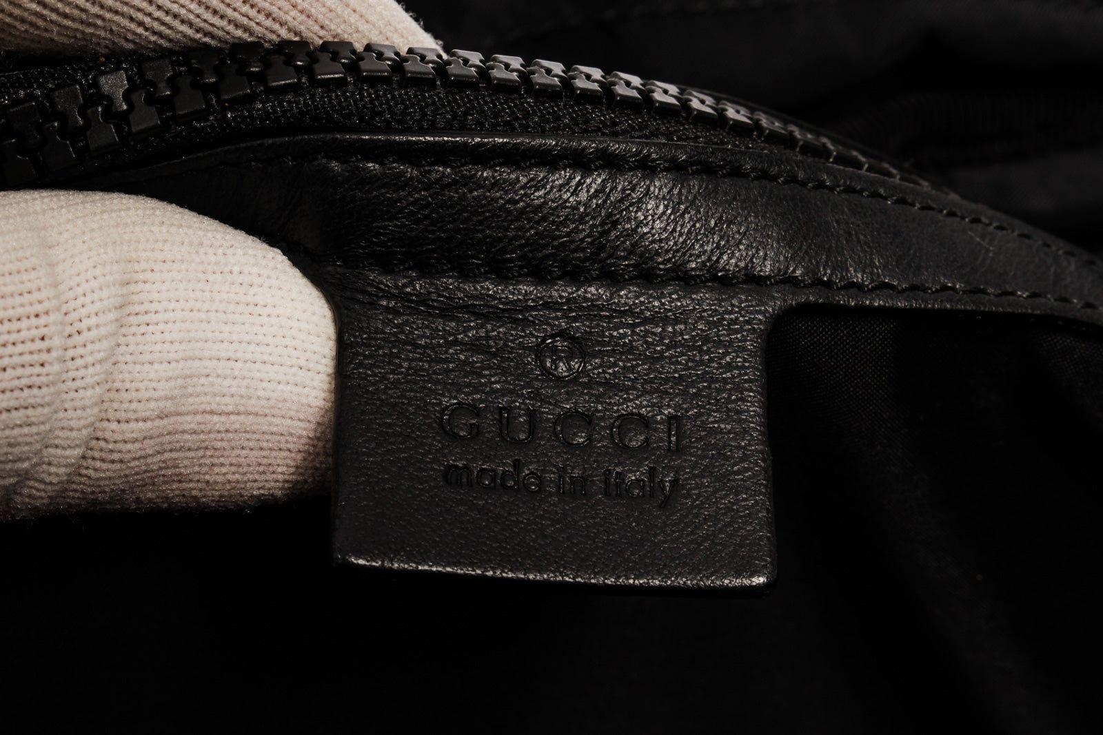 Gucci Black Leather Dapper Dan Backpack Bag with leather, gold-tone ...