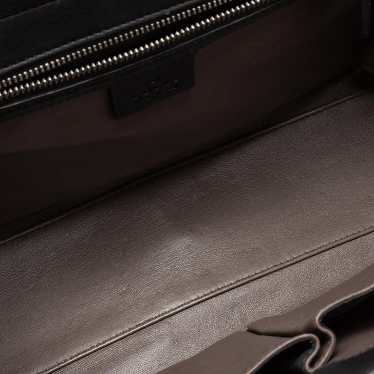 Gucci Black Leather Dollar Interlocking G Shoulder Bag For Sale at 1stDibs