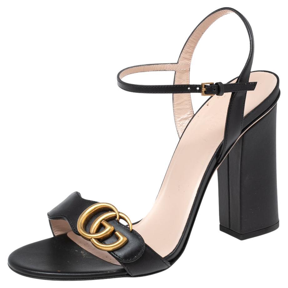 Gucci Marmont Gg Ankle Strap Sandals - For Sale on 1stDibs