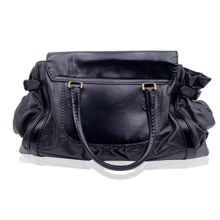 Gucci Black Leather Large Queen Tote Satchel Handbag For Sale at 1stDibs