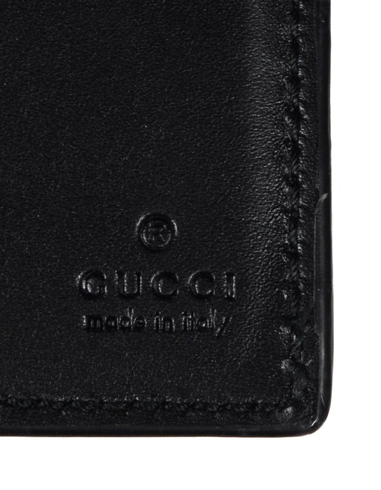 Gucci Black Leather Monogram Signature Web Bi-Fold Wallet For Sale at ...