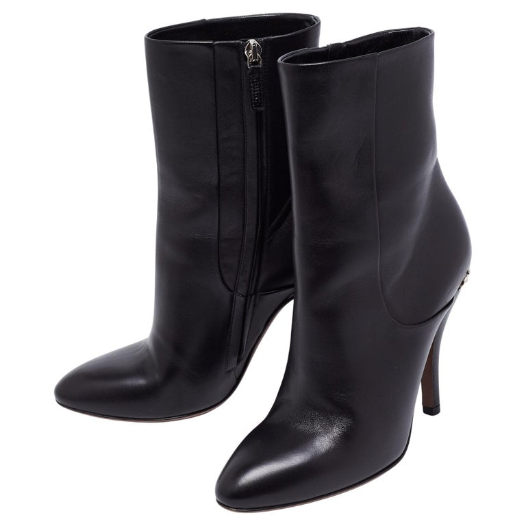 Stunning Black Leather Pointed Toe Boots Images
