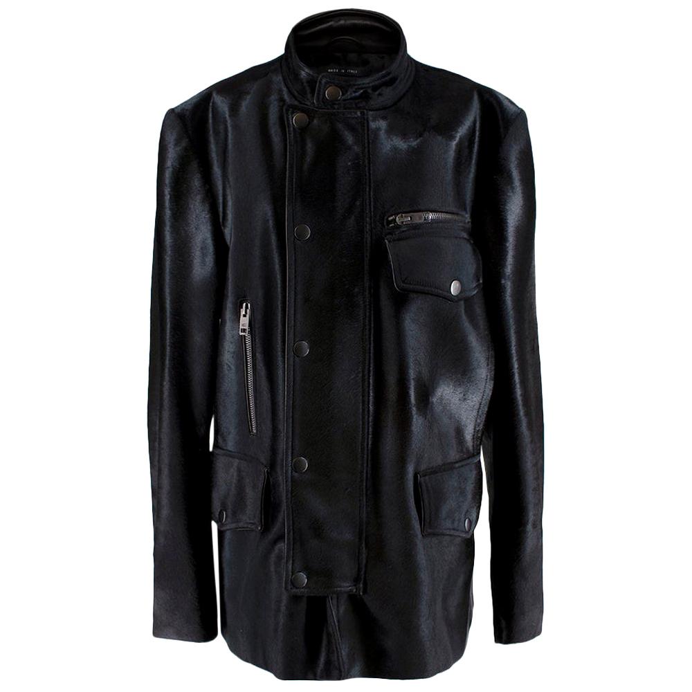Gucci Rare Black Eyelet and Patch Embellished Leather Jacket. at ...