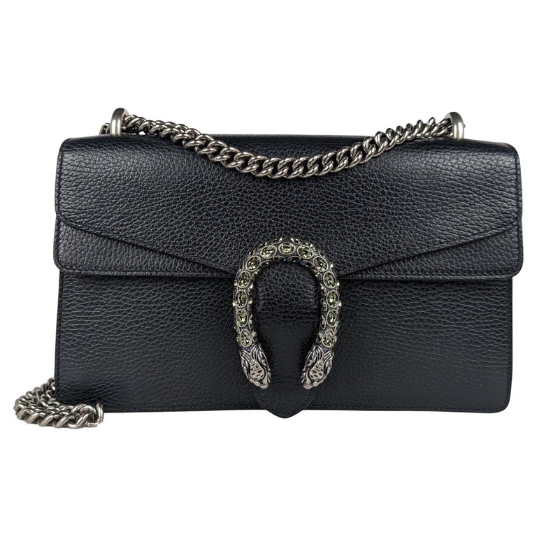 Gucci Black Leather Small Dionysus Shoulder Bag For Sale at 1stDibs