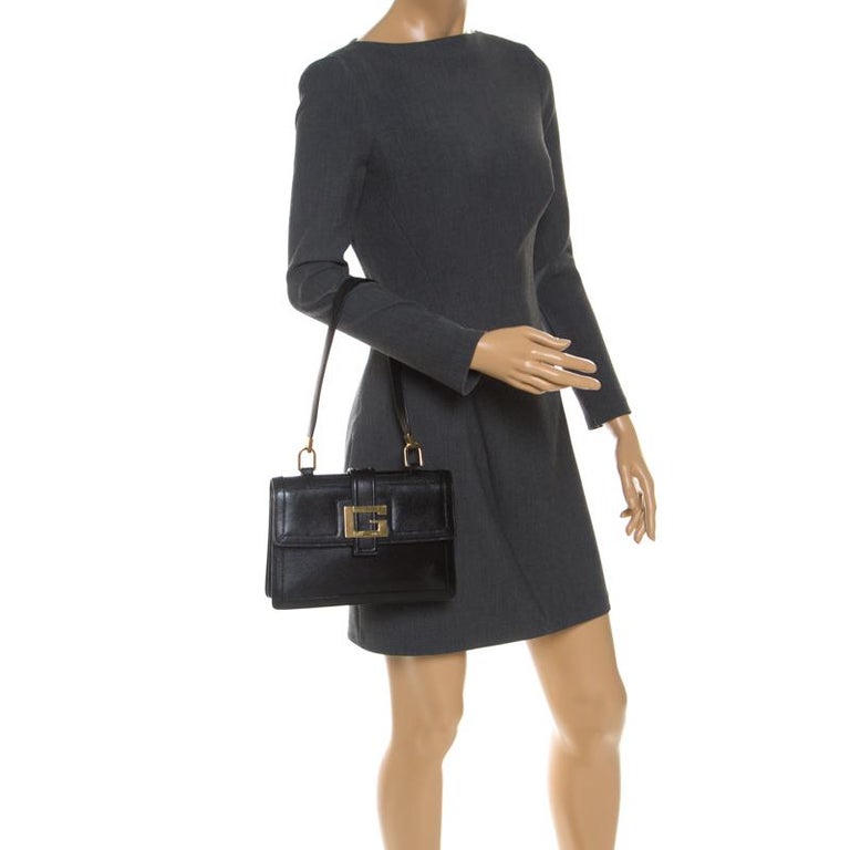 Gucci Black Leather Square G Flap Shoulder Bag at 1stDibs | leather ...