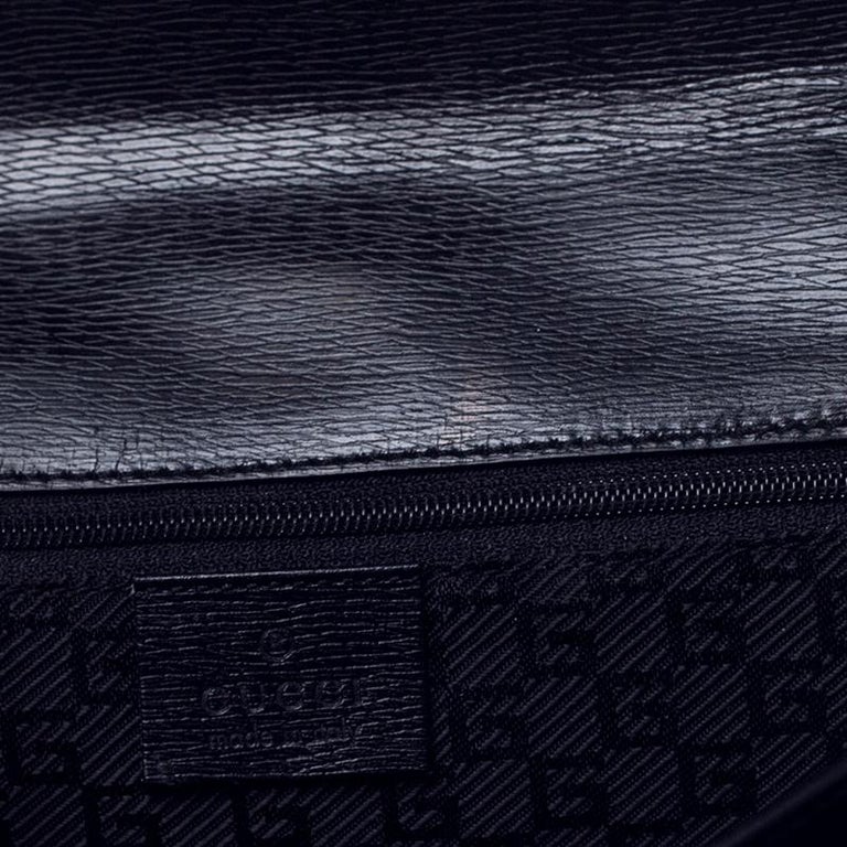 Gucci Black Leather Square G Flap Shoulder Bag at 1stDibs | leather ...