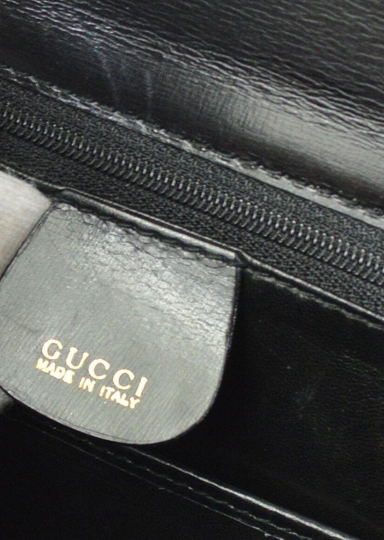 Gucci Black Lizard Exotic Bamboo Small Kelly Top Handle Satchel Flap ...
