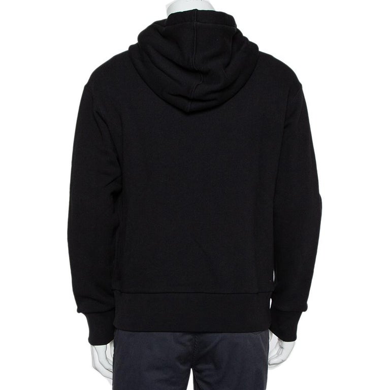 Gucci Black Logo Print Cotton Hooded Sweatshirt XS For Sale at 1stDibs ...