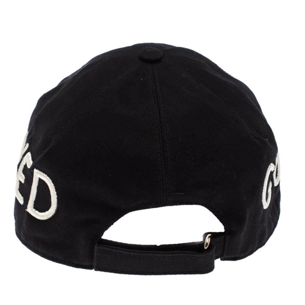 Gucci Black Loved Embroidered Canvas Baseball Cap M For Sale at 1stDibs ...