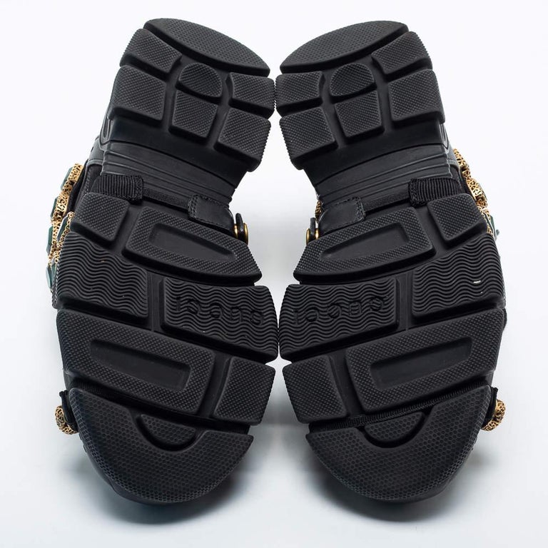 Gucci Black Mesh and Leather Flashtrek Reflective Sneakers Size 35 For ...