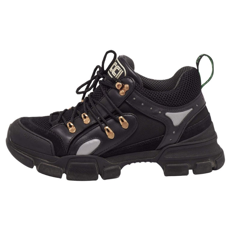 Gucci Black Mesh And Leather Flashtrek Sneakers Size 43.5 For Sale at ...