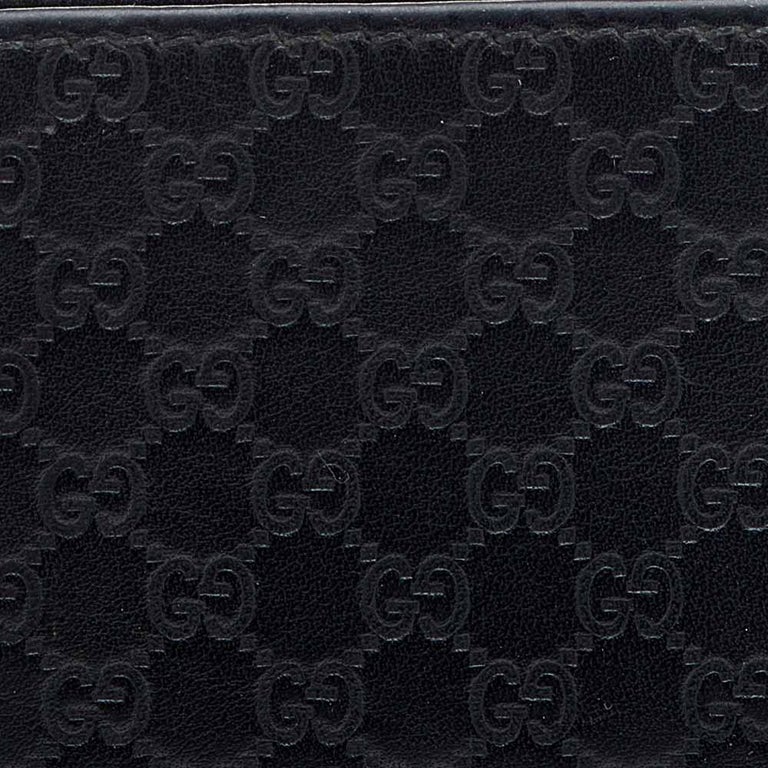 Gucci Black Microguccissima Leather Money Clip Bifold Wallet at 1stDibs