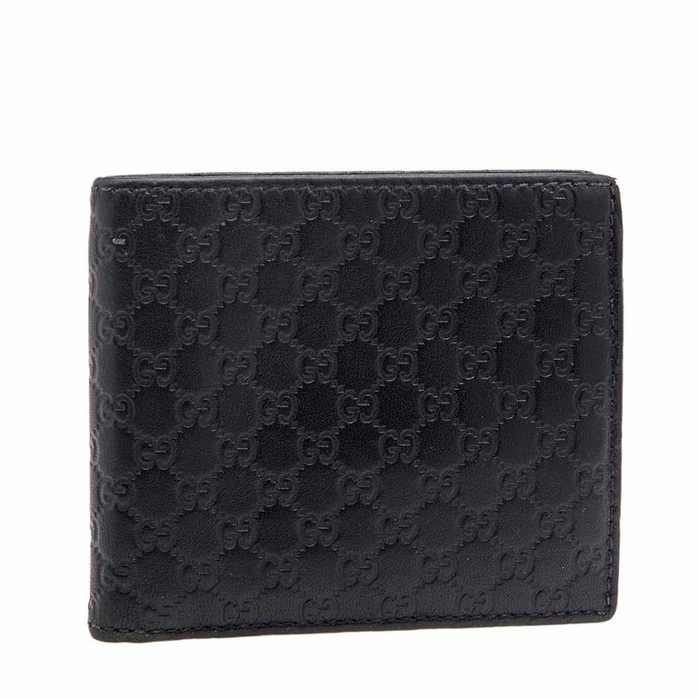 Gucci Black Microguccissima Leather Money Clip Bifold Wallet at 1stDibs