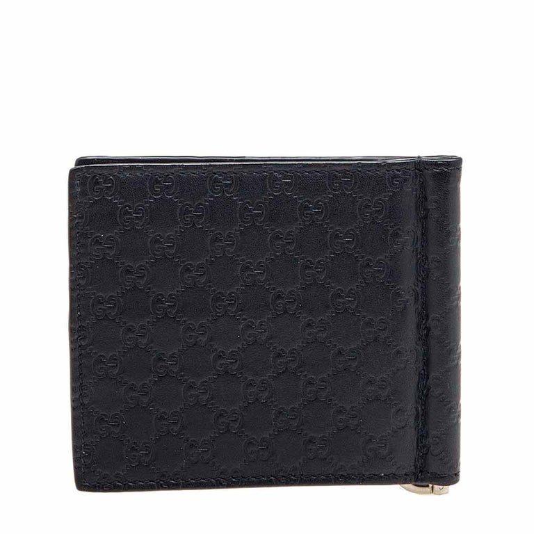 Gucci Black Microguccissima Leather Money Clip Wallet at 1stDibs