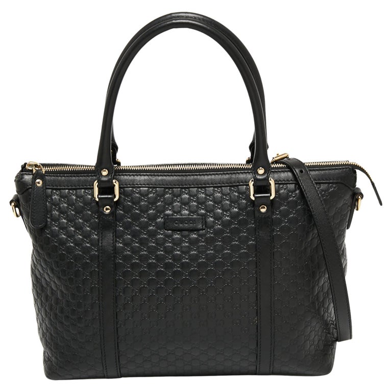 Gucci Black Microguccissima Leather Satchel For Sale at 1stDibs