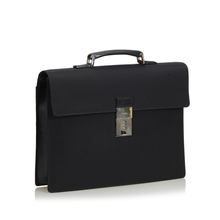 Gucci Black Nylon Fabric Business Bag Italy at 1stDibs