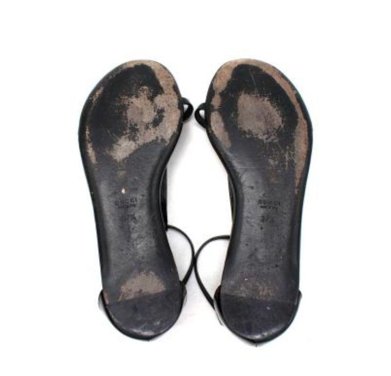 Gucci Black Patent Leather Gg Thong Sandals For Sale At 1stdibs