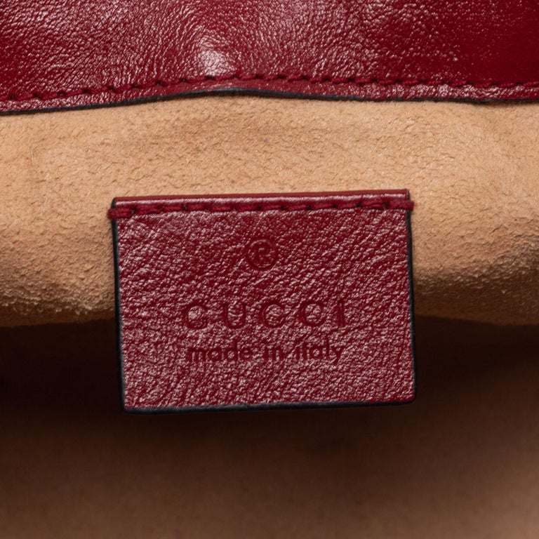 Gucci Black/Red Matelassé Leather Mini Marmont Top Handle Bag For Sale ...