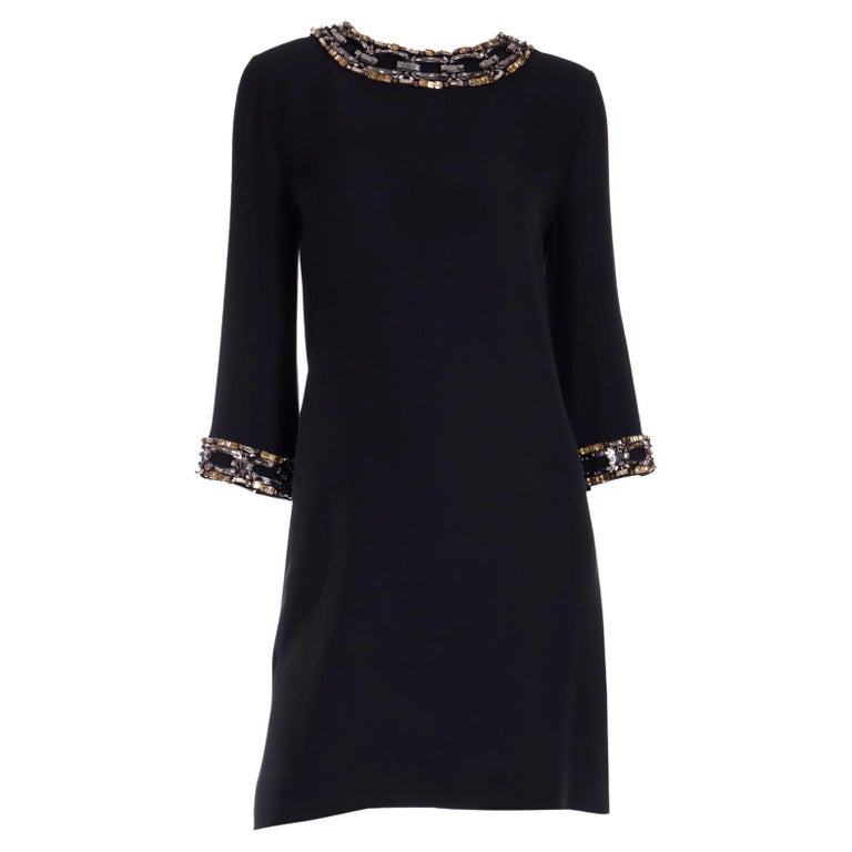 Gucci Black Silk Evening Dress With Jewel Details For Sale at 1stDibs