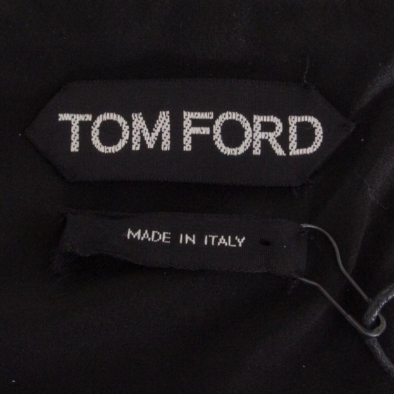 TOM FORD black silk RING RACEBACK TANK Sleeveless Cocktail Dress 42 For ...