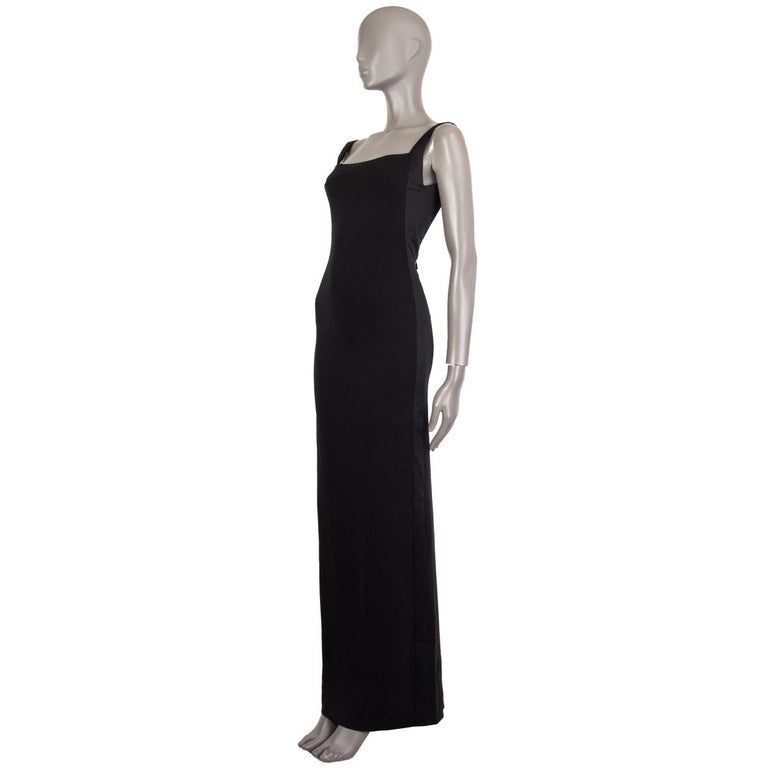 GUCCI black silk Sleeveless Evening Gown Maxi Dress 38 at 1stDibs