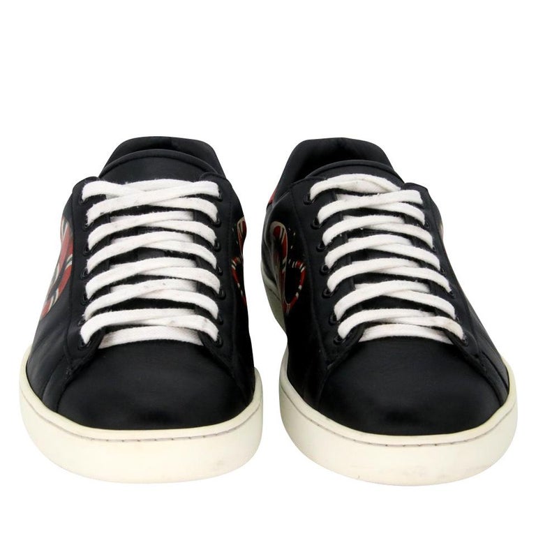 Gucci Black Snake Runway Low Top Sneakers For Sale at 1stDibs
