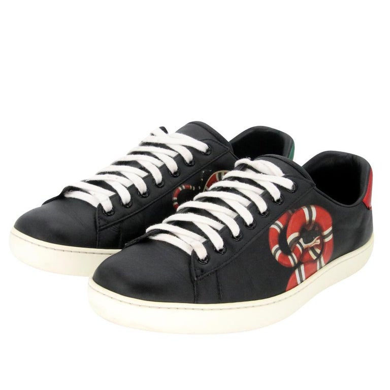 Gucci Black Snake Runway Low Top Sneakers For Sale at 1stDibs