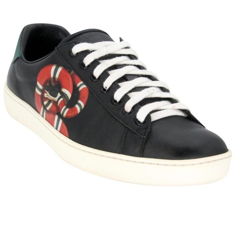 Gucci Black Snake Runway Low Top Sneakers For Sale at 1stDibs