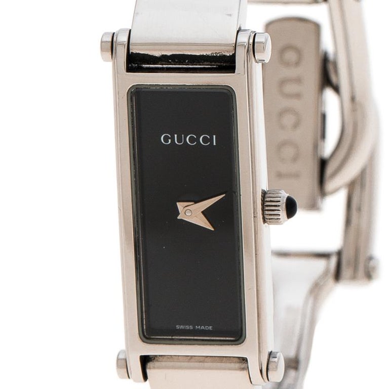 Gucci Black Stainless Steel 1500 L Women's Wristwatch 12 mm For Sale at ...