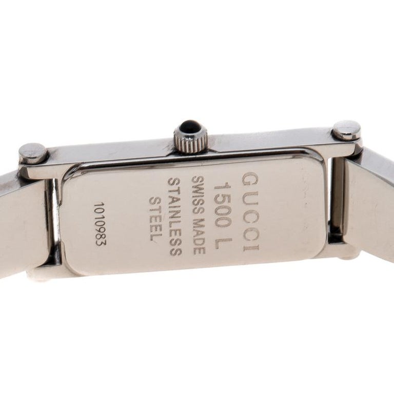 Gucci Black Stainless Steel 1500L Women's Wristwatch 12MM For Sale at ...