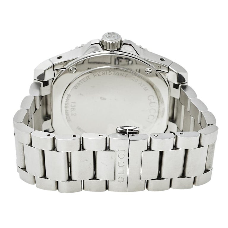 Gucci Black Stainless Steel Dive 136.2 Men's Wristwatch 45 mm at 1stDibs