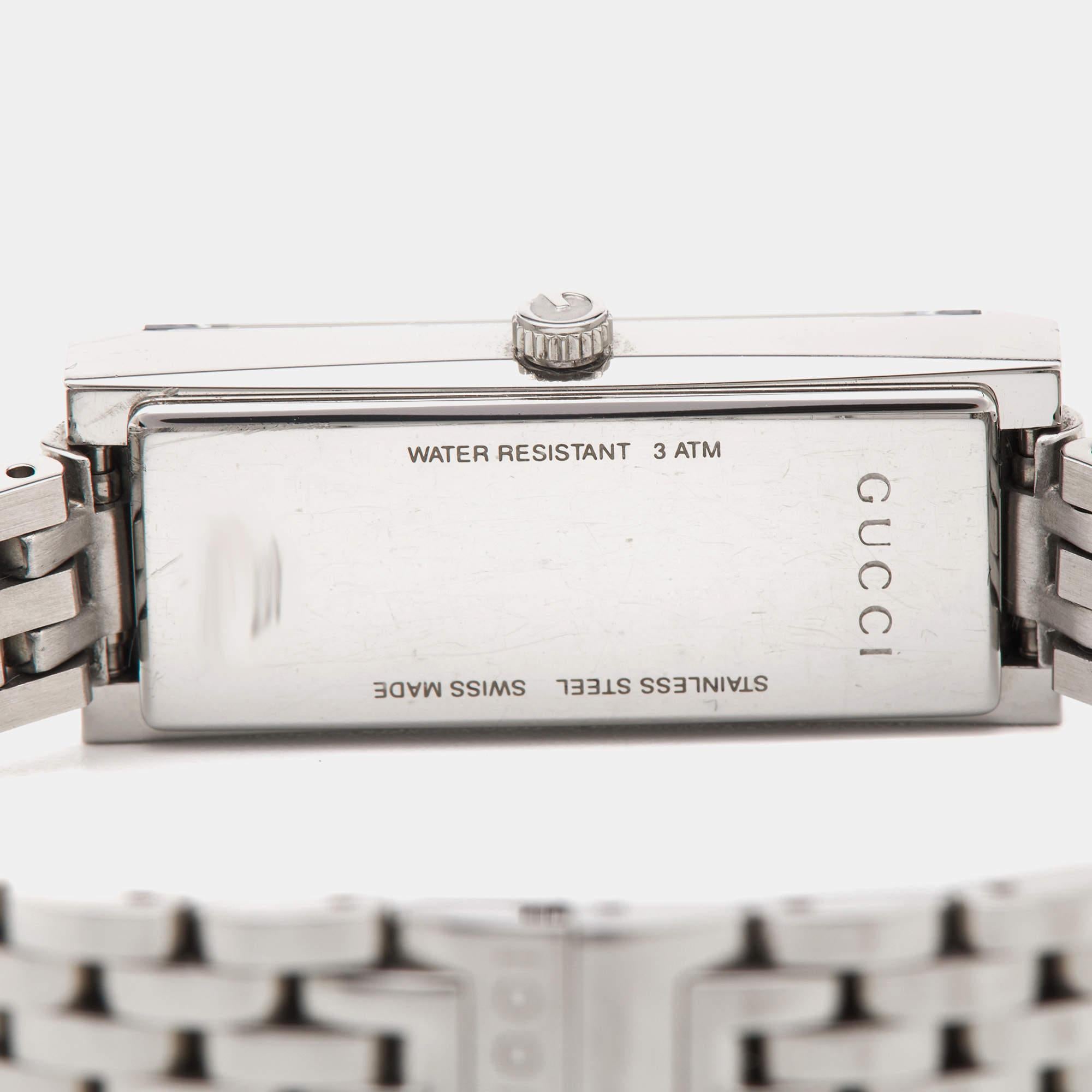 Gucci Black Stainless Steel G-Frame YA127504 Women's Wristwatch 14 mm ...