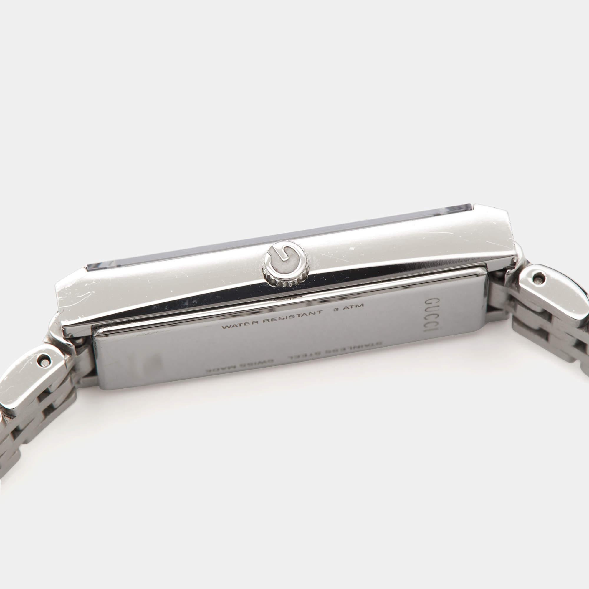 Gucci Black Stainless Steel G-Frame YA127504 Women's Wristwatch 14 mm ...