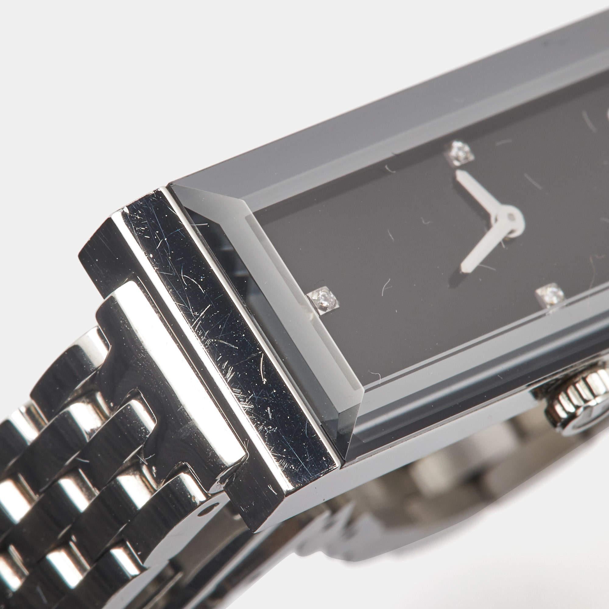 Gucci Black Stainless Steel G-Frame YA127504 Women's Wristwatch 14 mm ...
