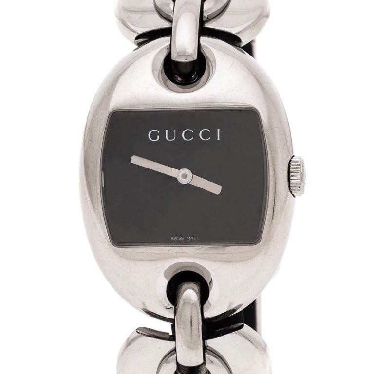 Gucci Black Stainless Steel Marina Chain 121.3 Women's Wristwatch 32MM ...