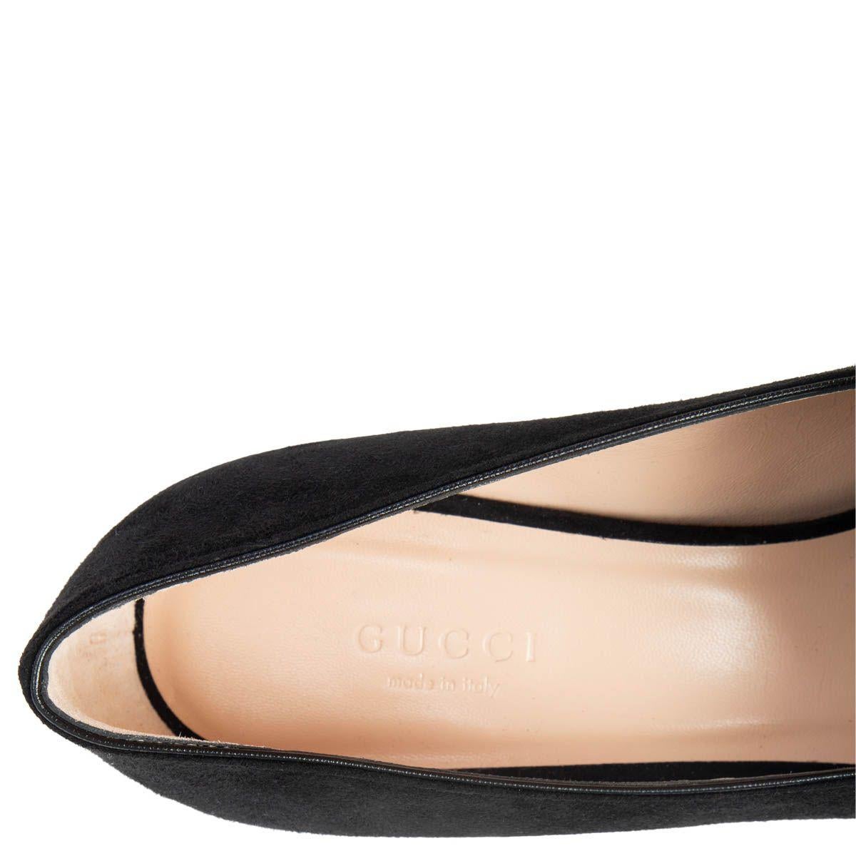 Gucci Black Suede Gg Marmont Fringe Mid Heel Pumps Shoes 36 5 At