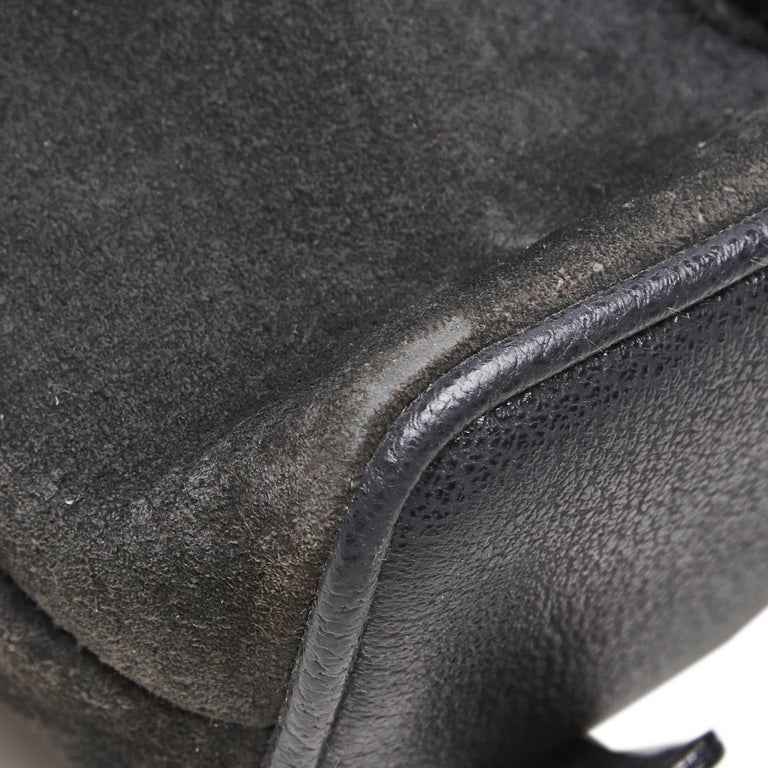 Gucci Black Suede Leather Bamboo Drawstring Backpack Italy For Sale at ...